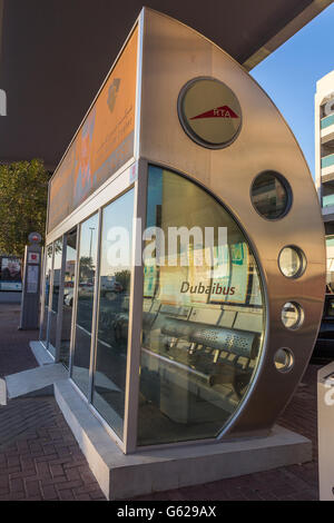 Bus Stop in Dubai City Center, Dubai, United Arab Emirates Stock Photo ...