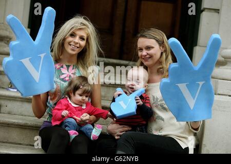 Isabelle Hyland with her six month old daughter Indigo Bell during the ...