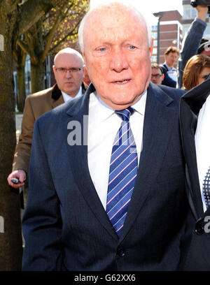 Veteran BBC broadcaster Stuart Hall leaves Preston Crown Court after it ...
