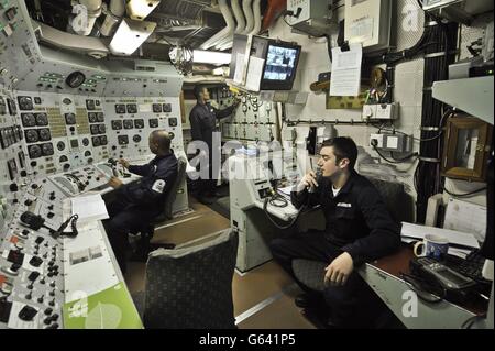 Engineering Control room in HMS Dragon, a type 45 destroyer and the ...