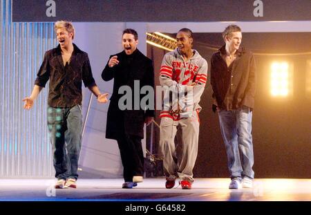 boy band Blue (from left) Lee Ryan, Anthony Costa, Duncan James and ...