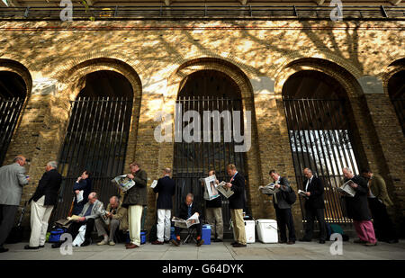 MCC members queue outside Lord's, London, ahead of the England v New ...
