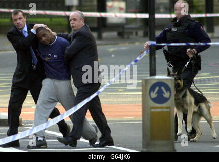 Police pictured on the scene of a hostage situation in Wanze, Wednesday ...