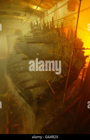 The wreck of the Mary Rose in the Mary Rose Museum, Portsmouth Stock ...