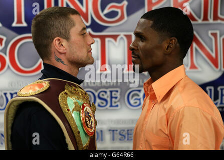 Boxer Ricky Burns with challenger Jose Gonzalez during a press ...