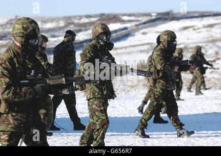 A soldiers at the Army Infantry Training School based at Catterick in ...