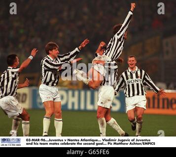 03-APR-96. Juventus v Nantes Atlantique. Nantes striker Nicolas Ouedec ...