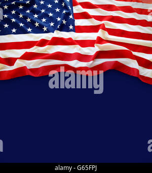 American flag on blue background Stock Photo - Alamy