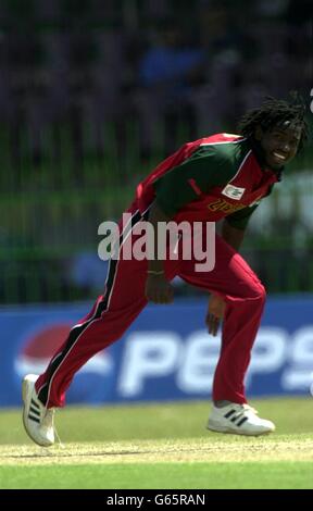 Douglas Hondo in action for Zimbabwe during the ICC Trophy tournament ...