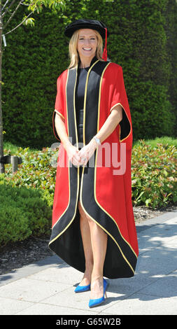 Gabby Logan smiles after she was installed as Chancellor of Leeds ...