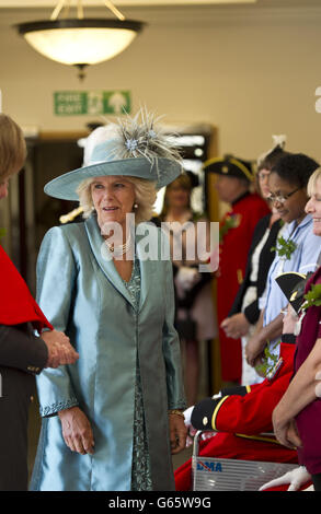 The Duchess of Cornwall meets Chelsea Pensioners (left to right ...