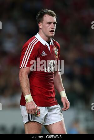 British & Irish Lions' Stuart Hogg with a Stormers shirt on after the ...