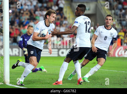 2:1 Goal, celebration, from left: Kilian Fischer, Moritz Jenz, Mohamed ...