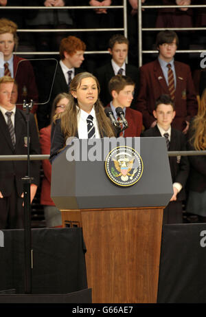 Hannah Nelson, 16, speaks ahead of a keynote address delivered US ...