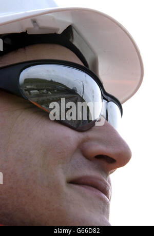 Track Engineer Vincent Rousselot walks along the new Channel Tunnel ...