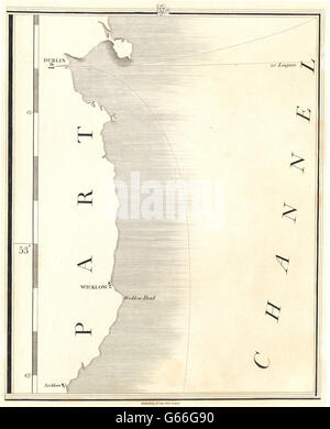 IRELAND EAST COAST. Wicklow, Dublin, Arklow, St George's Channel. CARY ...