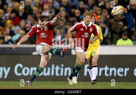 British & Irish Lions' Stuart Hogg with a Stormers shirt on after the ...