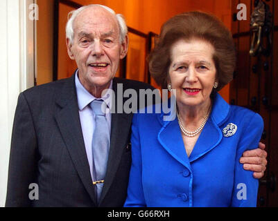 Margaret Thatcher relaxing with her husband Denis during a visit to ...