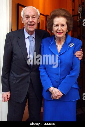 Margaret Thatcher relaxing with her husband Denis during a visit to ...