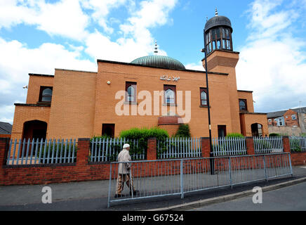 Police by the mosque in Rutter Street in Walsall following the ...