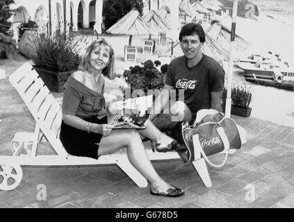 England footballer Bryan Robson in relaxed mood with his wife Denise at ...