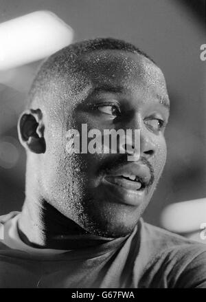 Tim Witherspoon during a training session in the build up to his fight ...