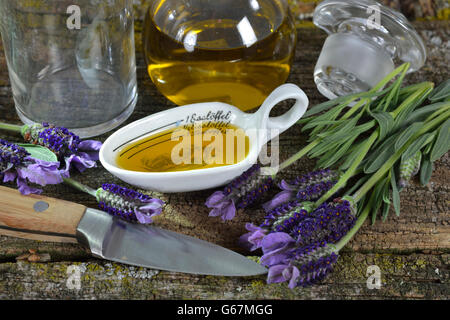 Production Lavender oil (Lavandula angustifolia), Lavender oil Stock ...