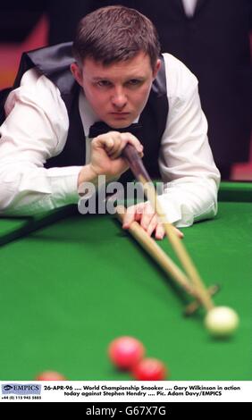 World Championship Snooker. Gary Wilkinson during his game against ...