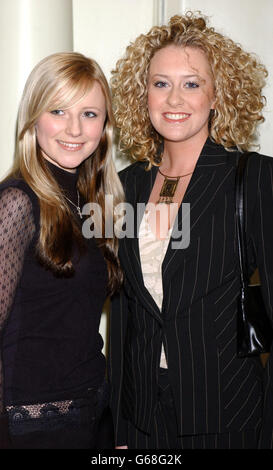 Hollyoaks actresses Carley Stenson (L) and Helen Noble arriving at the ...