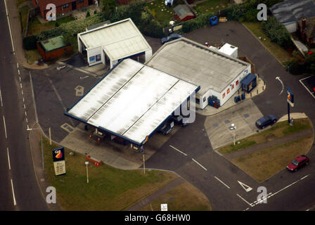Aerial photograph of Soham showing the Q8 garage on the edge of the ...
