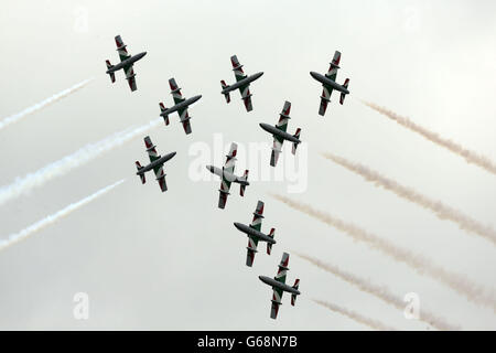 Italian Air Force display team Frecce Tricolori captured at the 2019 ...