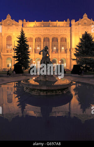Hungary, Budapest, Vigad— Concert Hall, Danube River, ships, tramway ...