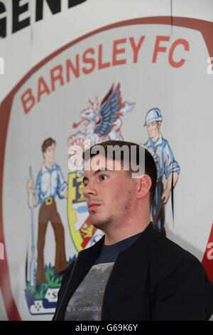 Footballer Adam Hammill signing for Barnsley Football Club, Oakwell ...