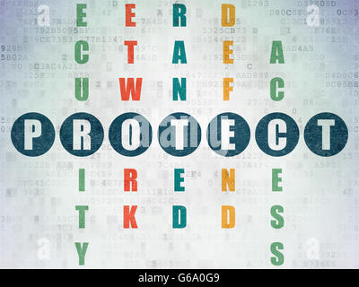 Privacy concept: Protect in Crossword Puzzle Stock Photo - Alamy
