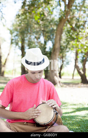 drummers playing conga drums Stock Photo - Alamy