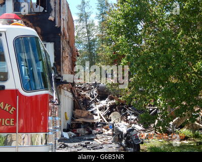 House fire in Elliot Lake On. Canada caused by a forgotten candle left ...