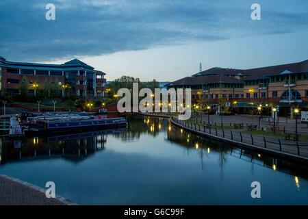 Boats, offices and restaurants at The Waterfront, Merry Hill, Brierley ...