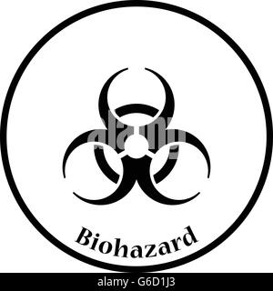 Biohazard icon. Thin circle design. Vector illustration Stock Vector ...