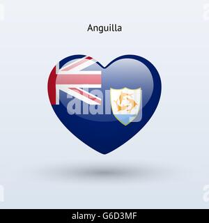Anguilla country heart. Love Anguilla national flag vector illustration ...