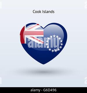 Cook Islands country heart. Love Cook Islands national flag vector ...