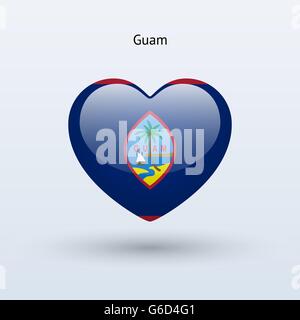 Guam country heart. Love Guam national flag vector illustration Stock ...