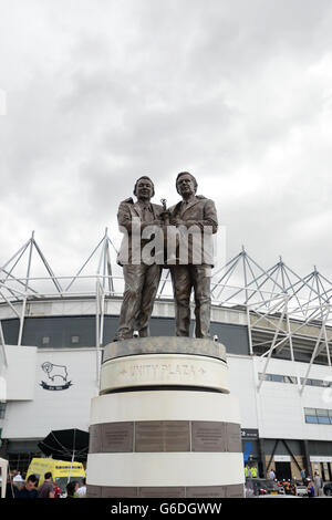 A general view of the Brian Clough and Peter Taylor statue at Pride ...
