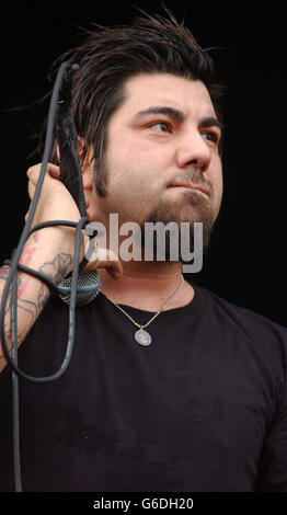 Lead singer of the Deftones Chino Moreno performing on the Main Stage ...