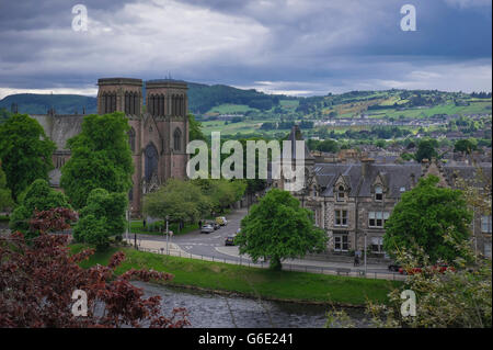 West view of city and River Ness from Castle Hill, Inverness, Highland ...