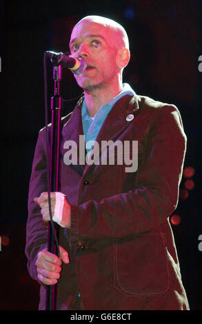 Glastonbury REM Michael Stipe. REM lead singer Michael Stipe performing ...