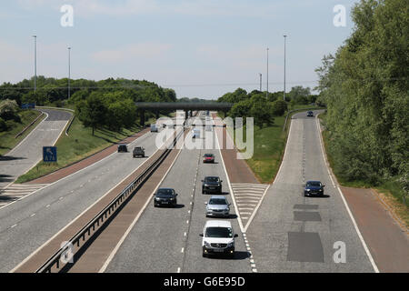 M1 Motorway in Northern Ireland. Looking west at Junction 10 Stock ...