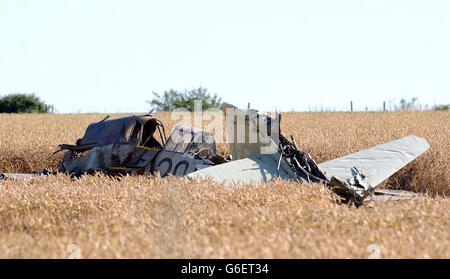 The burnt remains of a two-seat Fairey Firefly lay, in a field near ...