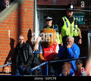 York City mascot Yorkie The Lion (second left) celebrates victory in ...