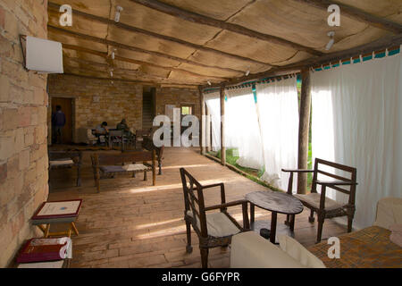 Interior of the Gheralta Lodge, Hawzen, Tigray, Ethiopia. The bar Stock ...