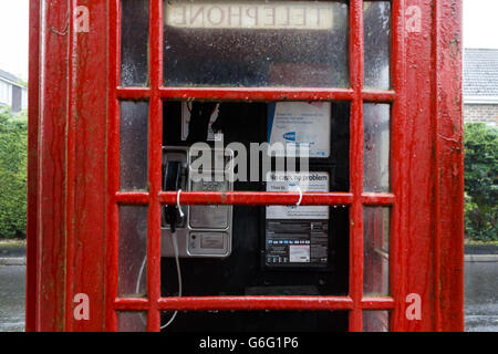 Communication K6 Phone Box vandalised broken Telephone notice glass ...